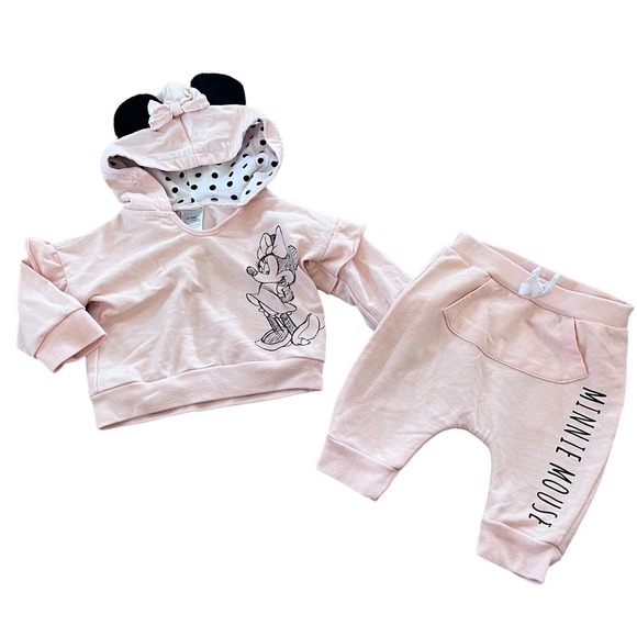 Disney | Matching Sets | Disney Two Piece Pink Hooded Minnie Mouse ...